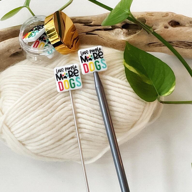Dog Lover Knitting Needle Point Protectors: Fun Set of 2 Stitch ...