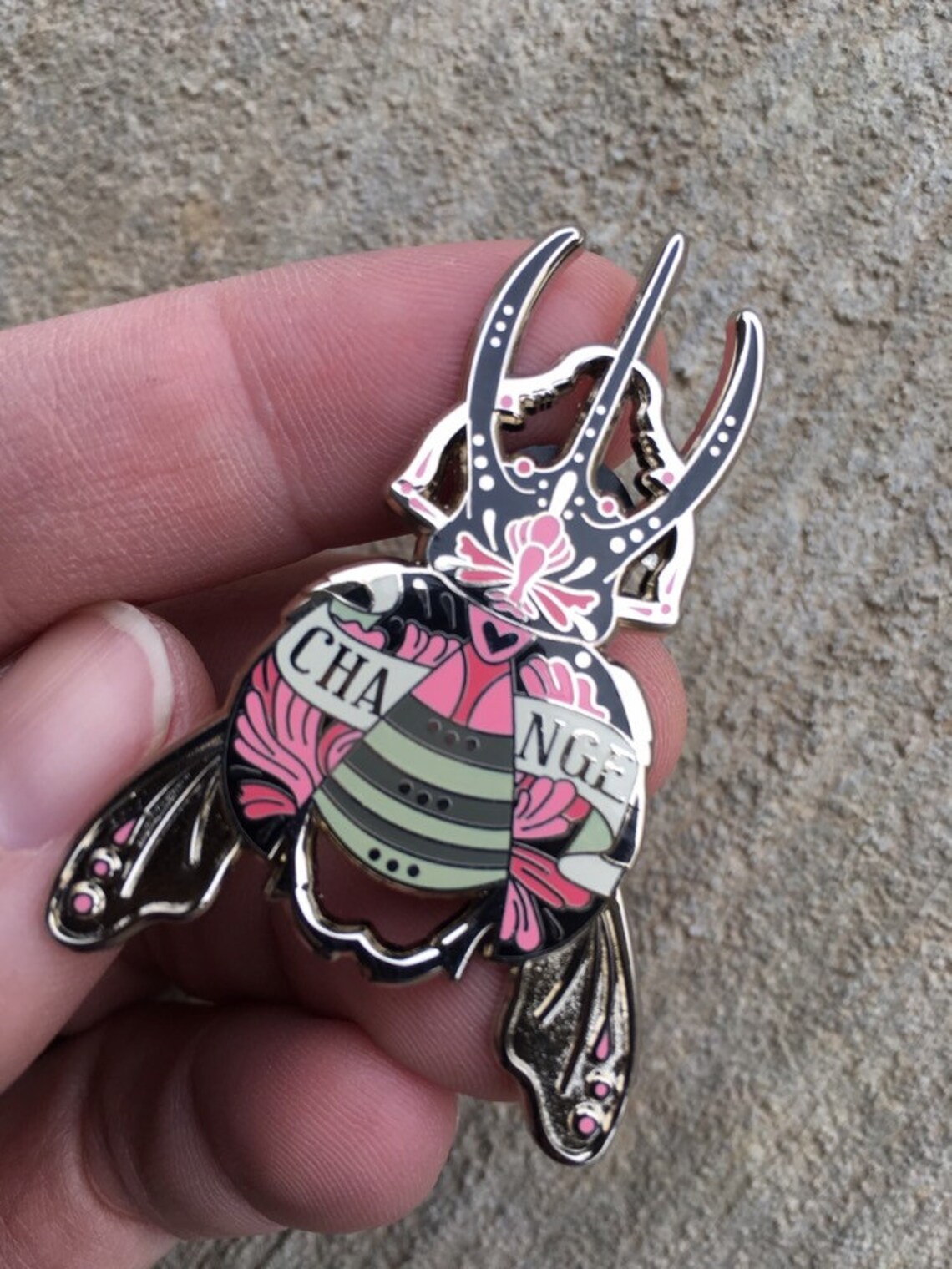 Changepainted Beetle Hard Enamel Pin | Etsy