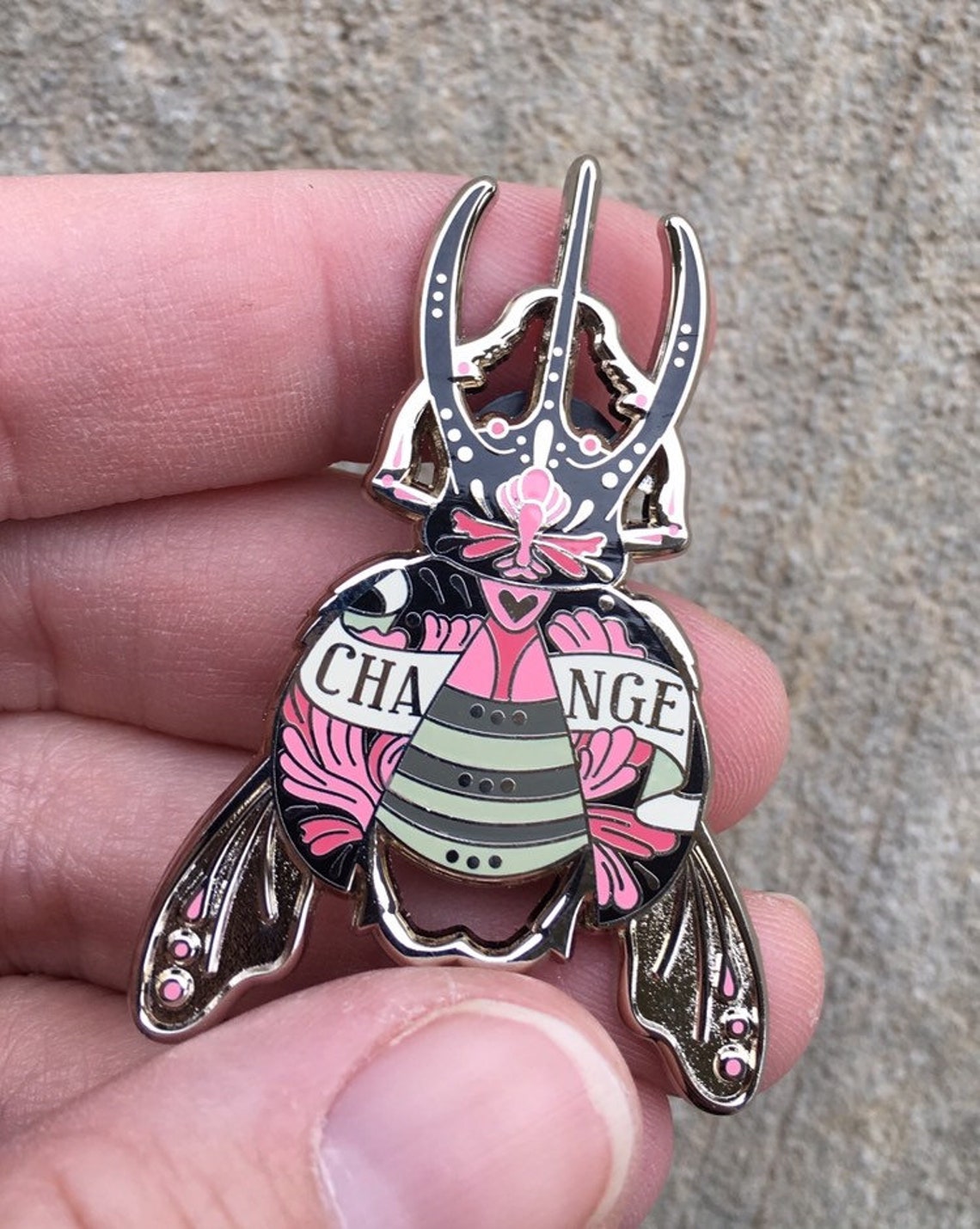 Changepainted Beetle Hard Enamel Pin | Etsy