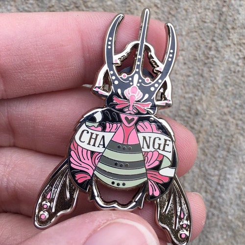 Changepainted Beetle Hard Enamel Pin | Etsy