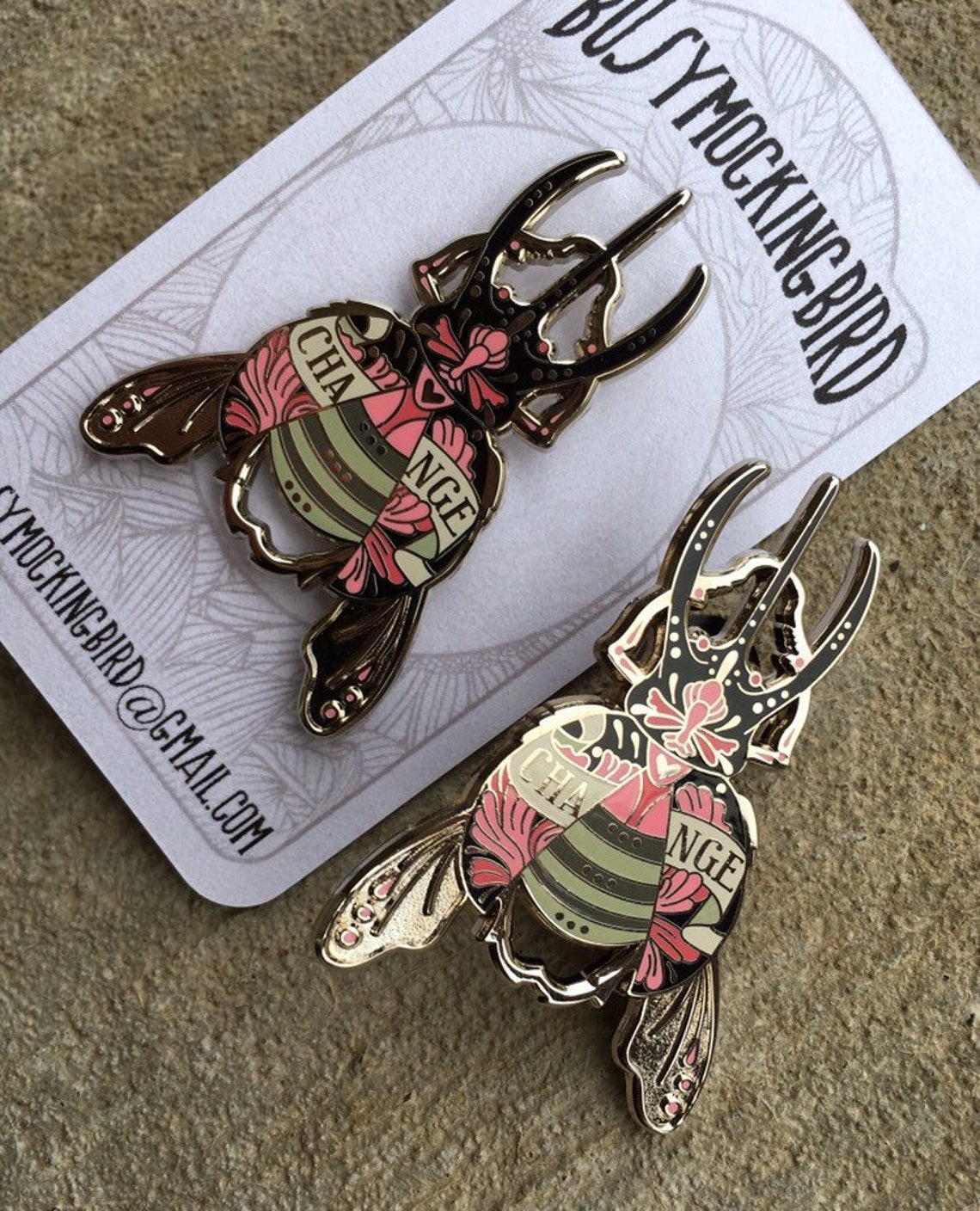 Changepainted Beetle Hard Enamel Pin | Etsy