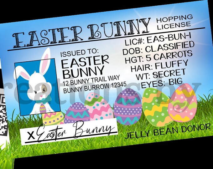 PNG Easter Bunny's Drivers License PNG FILE - Etsy