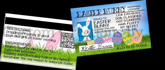 PNG Easter Bunny's Drivers License PNG FILE - Etsy