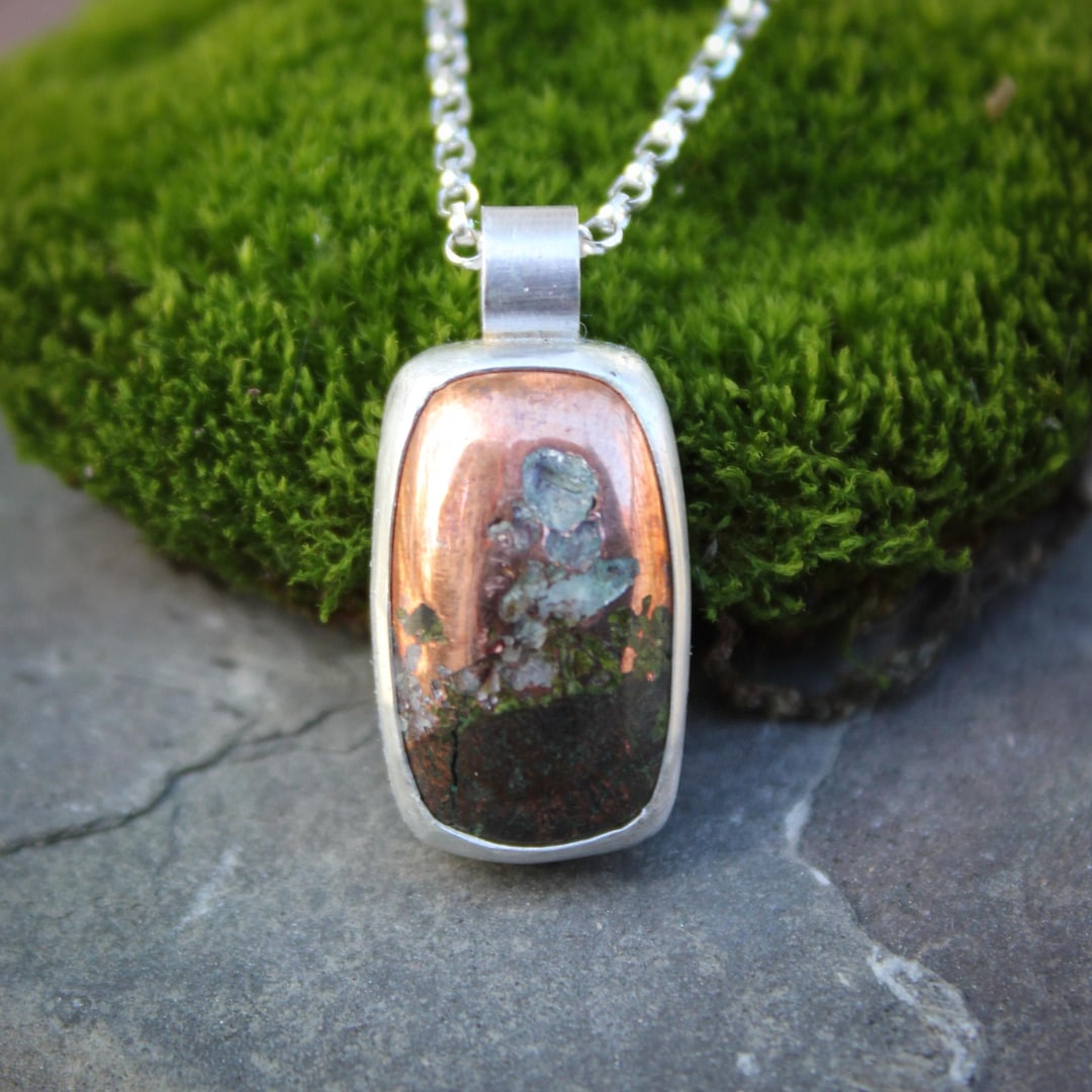 Keweenaw Copper Pendant, Native Copper With Quartz Inclusions From the ...