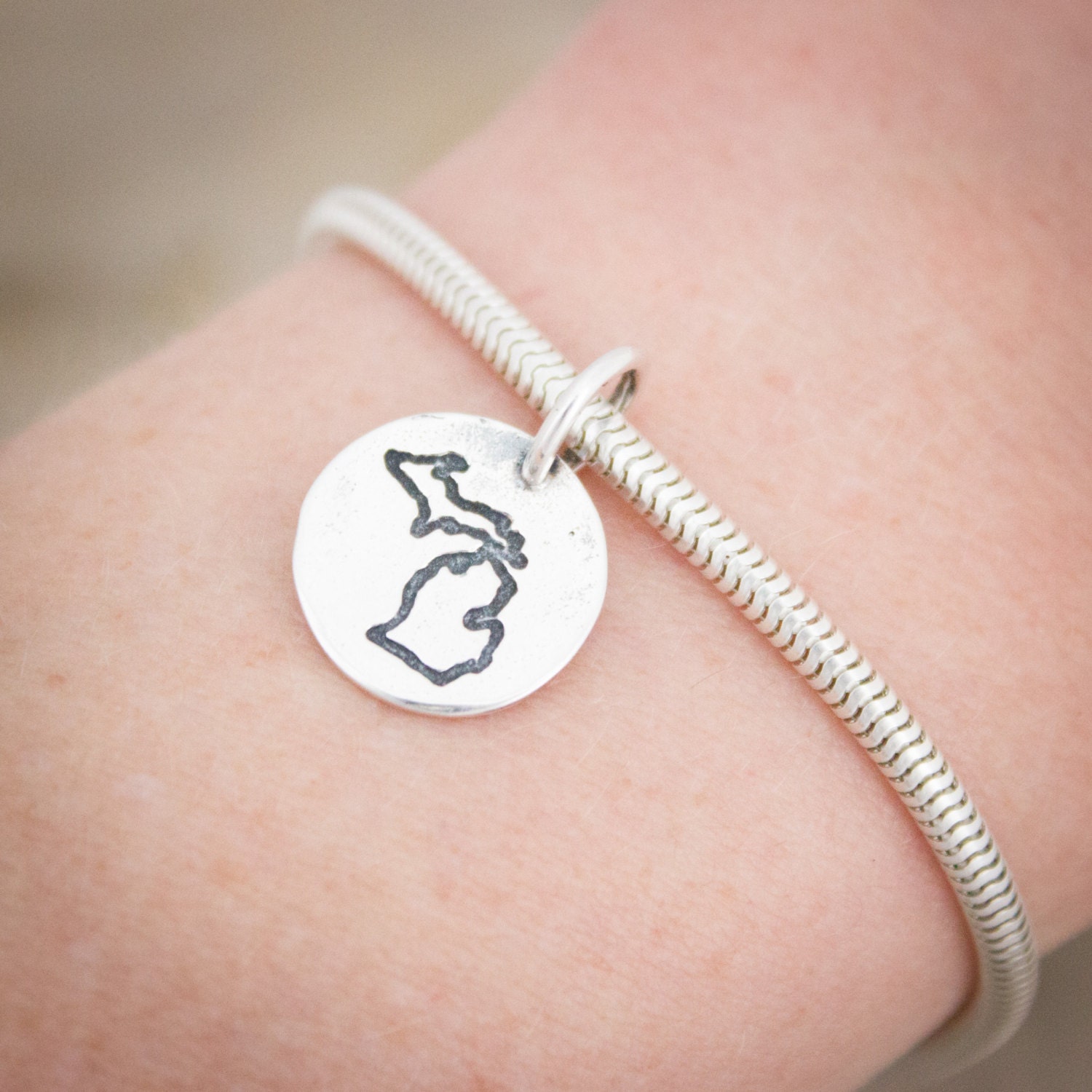 Michigan Jewelry, Michigan Charm, Upper Peninsula Jewelry, Sterling ...