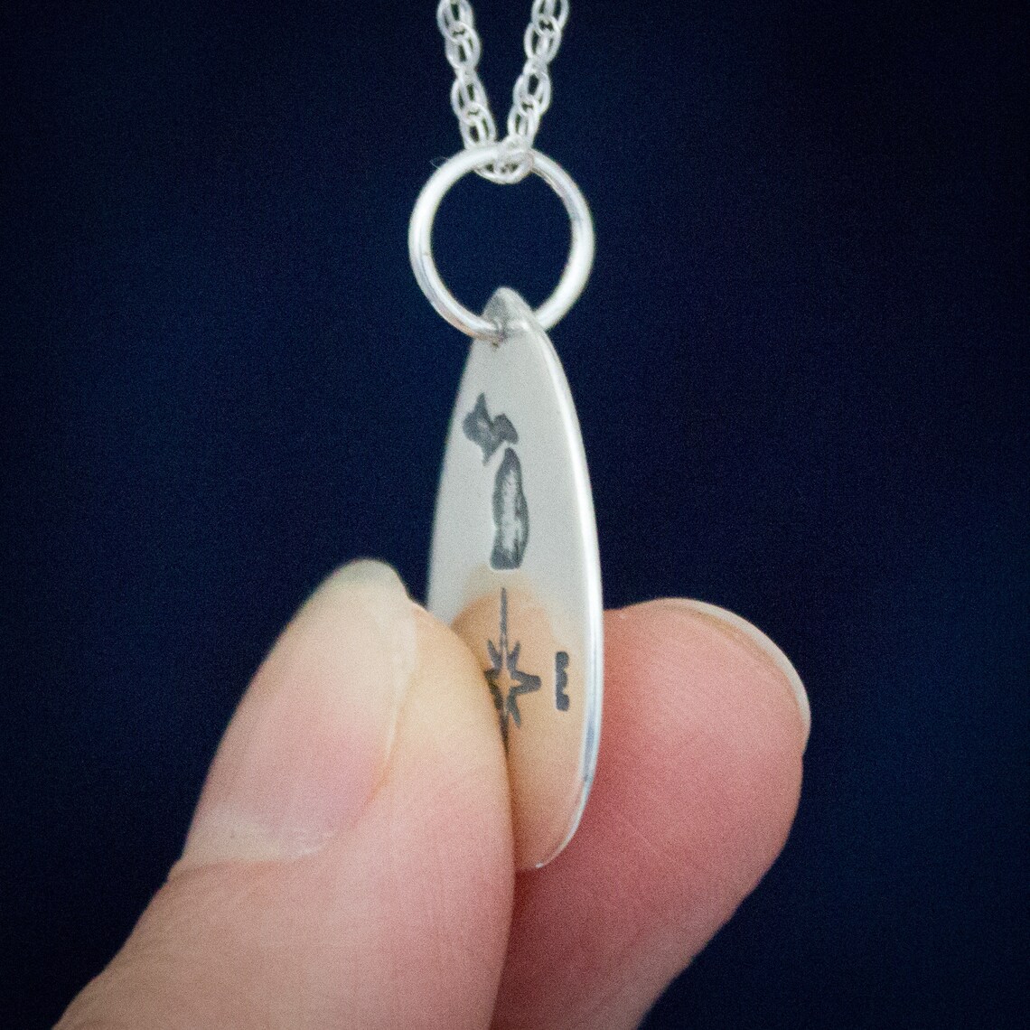 Michigan Compass Rose Pendant in Sterling Silver Michigan - Etsy UK