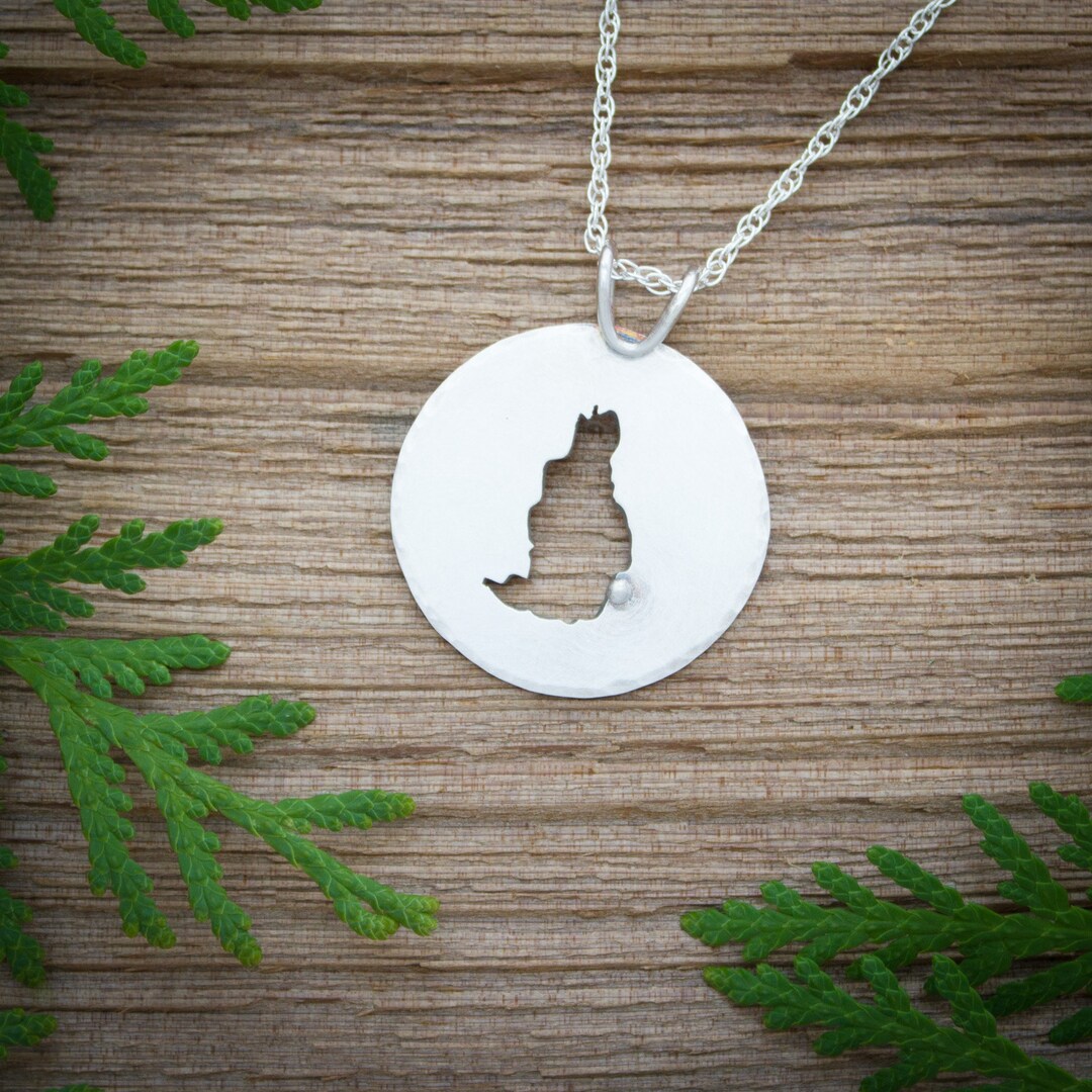 Custom Lake Cut-out Pendant With Your Special Place Marked. You Provide ...