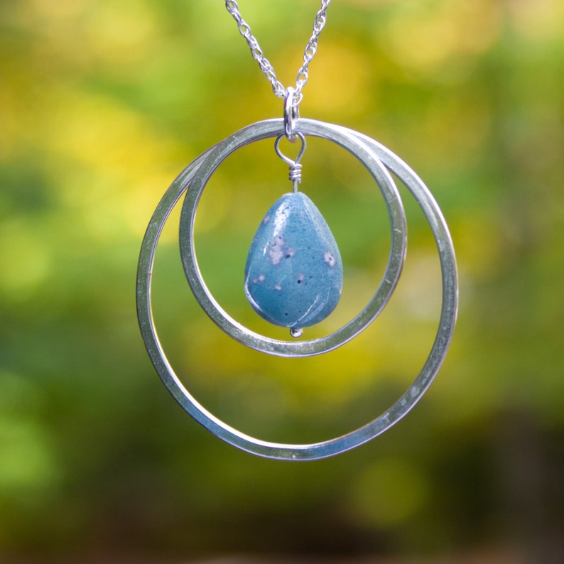 Leland Blue and Sterling Silver Up-cycled Concentric Circle Necklace - Etsy