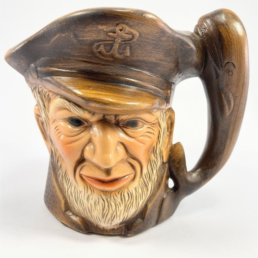 Vintage Chalkware Sea Captain Whale Nautical Toby Giant Mug - Etsy