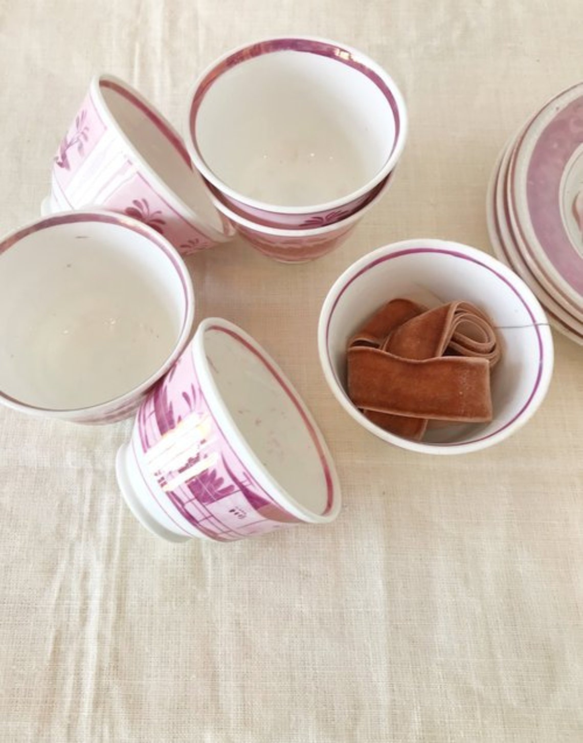 Antique Ceramic Sunderland Dishes Pink Lustreware Tea - Etsy