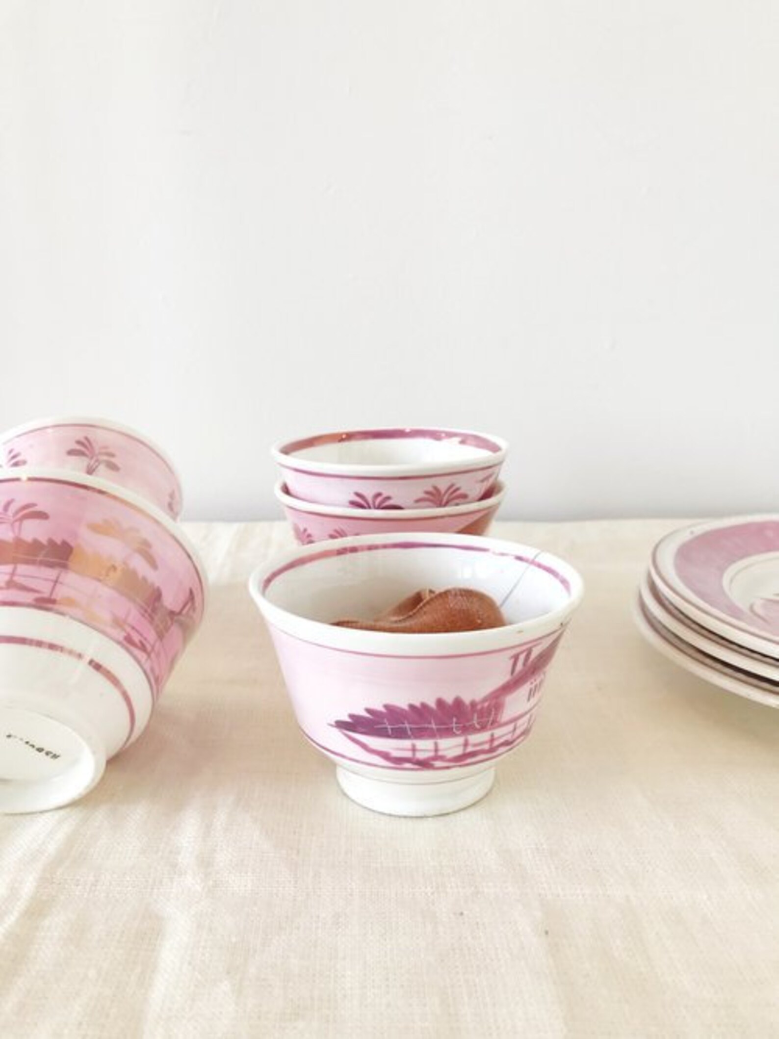 Antique Ceramic Sunderland Dishes Pink Lustreware Tea - Etsy