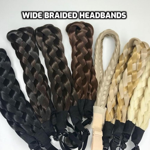 Braided Headband Synthetic Hair Bands Human Hair Like Hair - Etsy