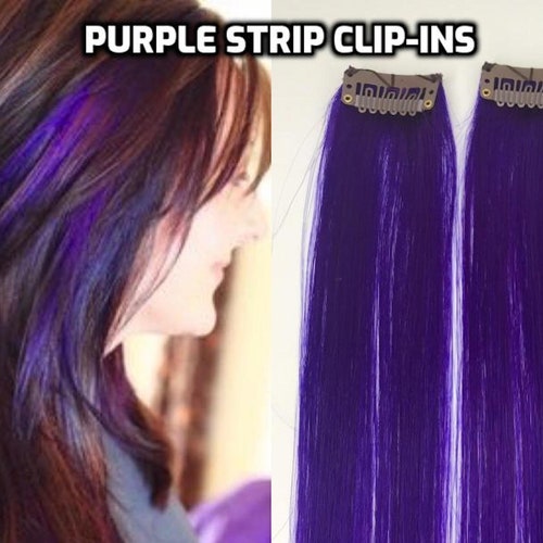 100% Human Hair Bright Red Strip Clip-in Extensions Streaks - Etsy