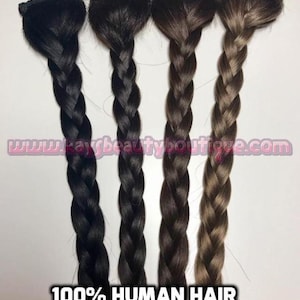 Clip-in Braids Hair Extensions 100% Human Hair Hand-made 1pc - Etsy
