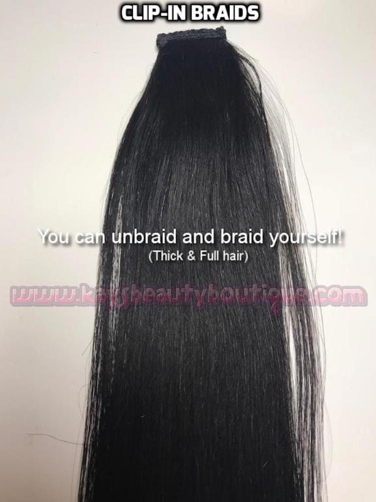 Clip-in Braids Hair Extensions 100% Human Hair Hand-made 1pc - Etsy Canada