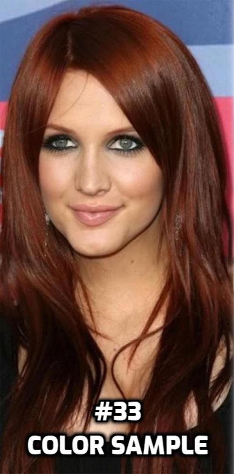 Clip-ins 100% Human Hair #33 Dark Auburn Hand-made Clip-in Hair ...
