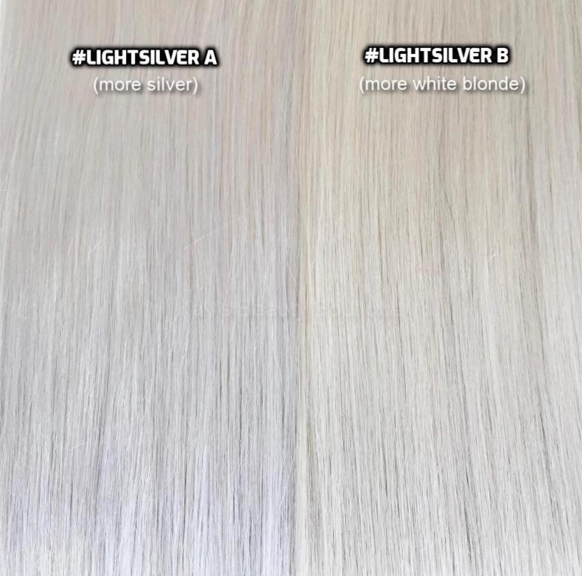 WIRE Halo Extensions Light Silver White Gray Icy Silver 100% Human Hair ...