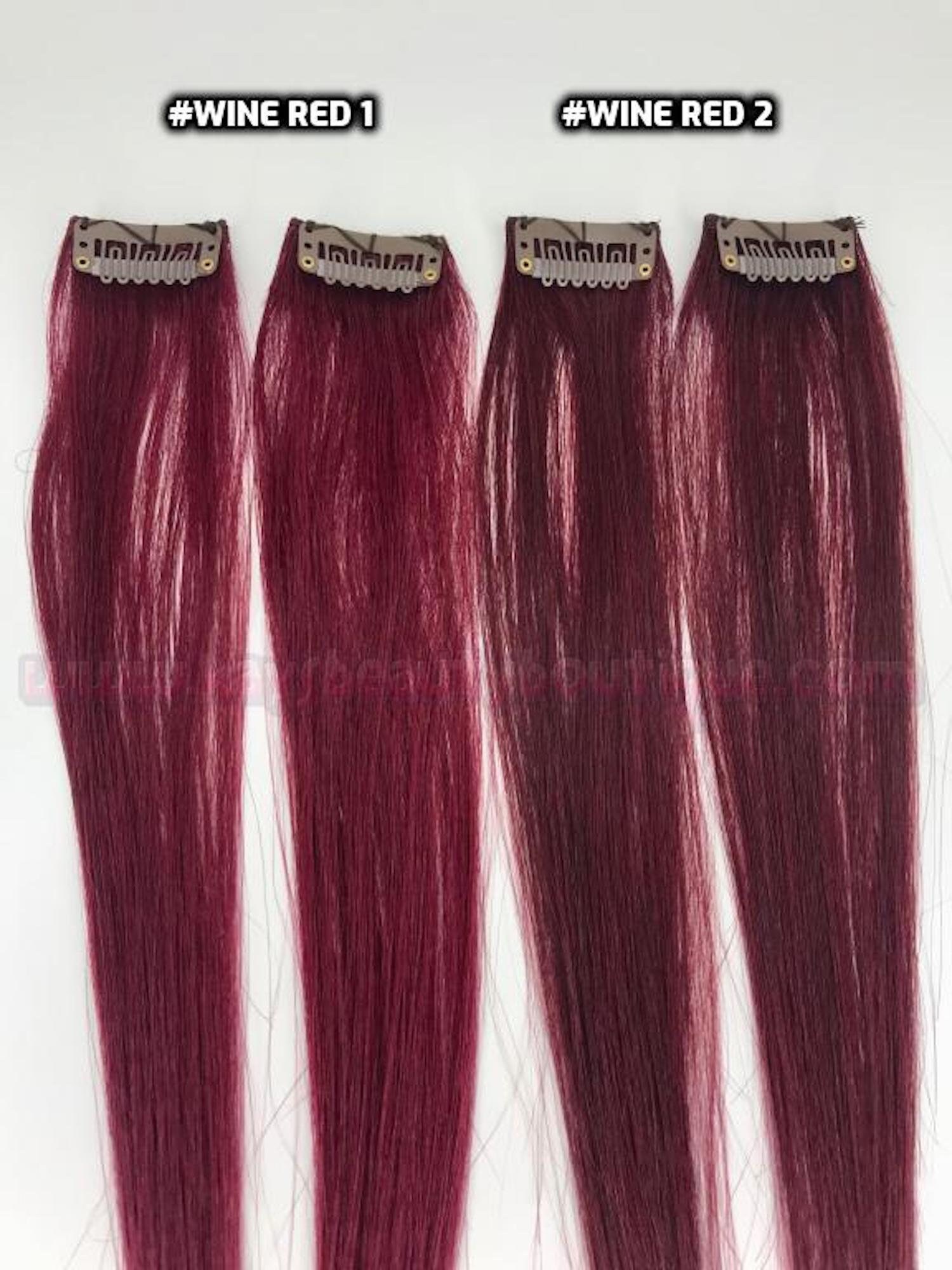 100% Human Hair Bright Red Strip Clip-in Extensions Streaks 1pc - Etsy ...