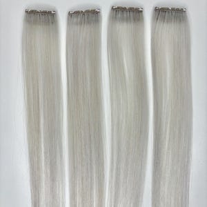 White Icy Silver Strip Clip-in Extension 100% Human Hair Streaks 1pc - Etsy