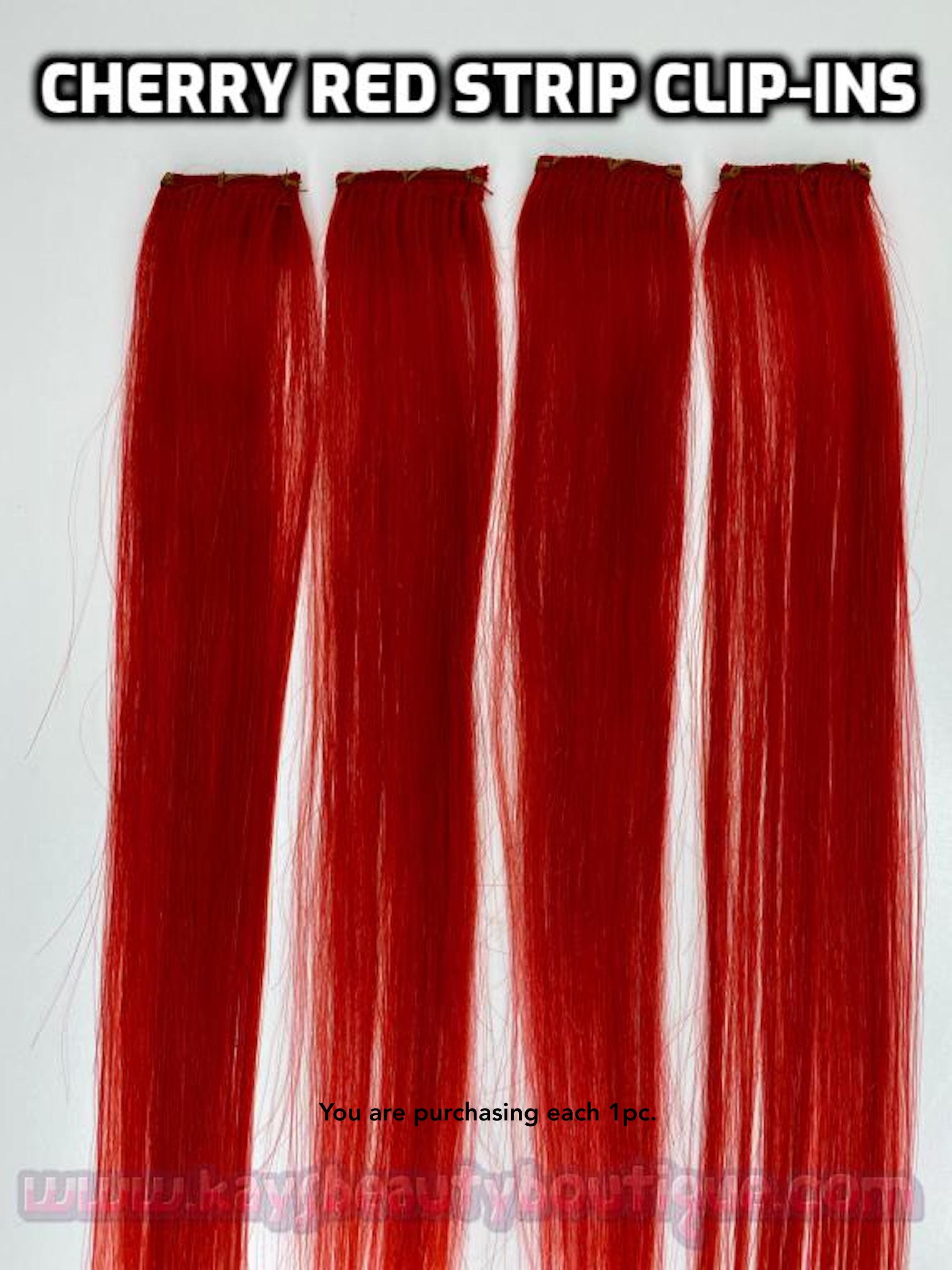 100% Human Hair Cherry Red Strip Clip-in Extension 16 - Etsy