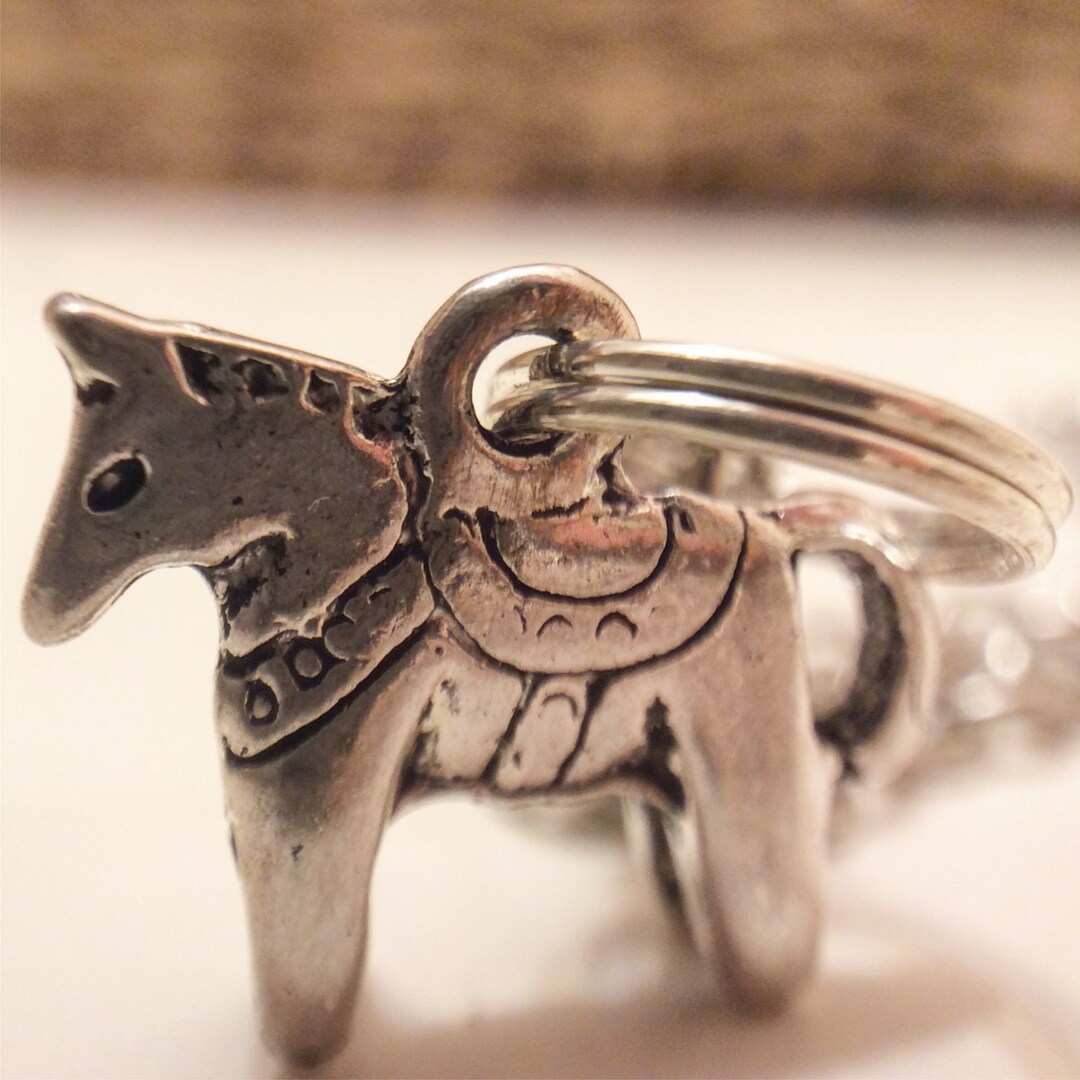 Swedish Dala Horse Necklace, Silver, Bronze, Dala, Sweden, Swedish ...