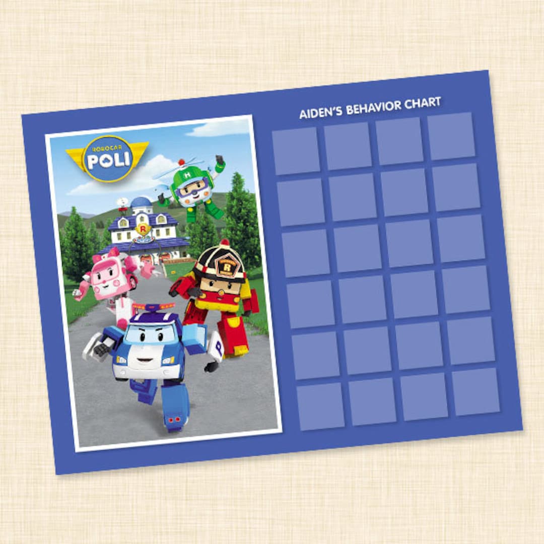 Robocar Poli Chore Chart personalized Printable Digital - Etsy Hong Kong