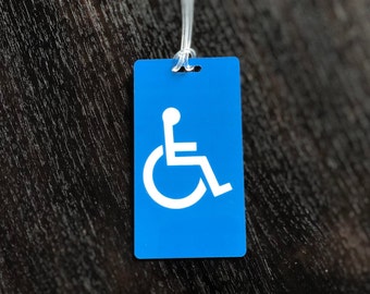 Handicapped Wheelchair Luggage Tag, Solid Plastic Durable Disabled Sign ...