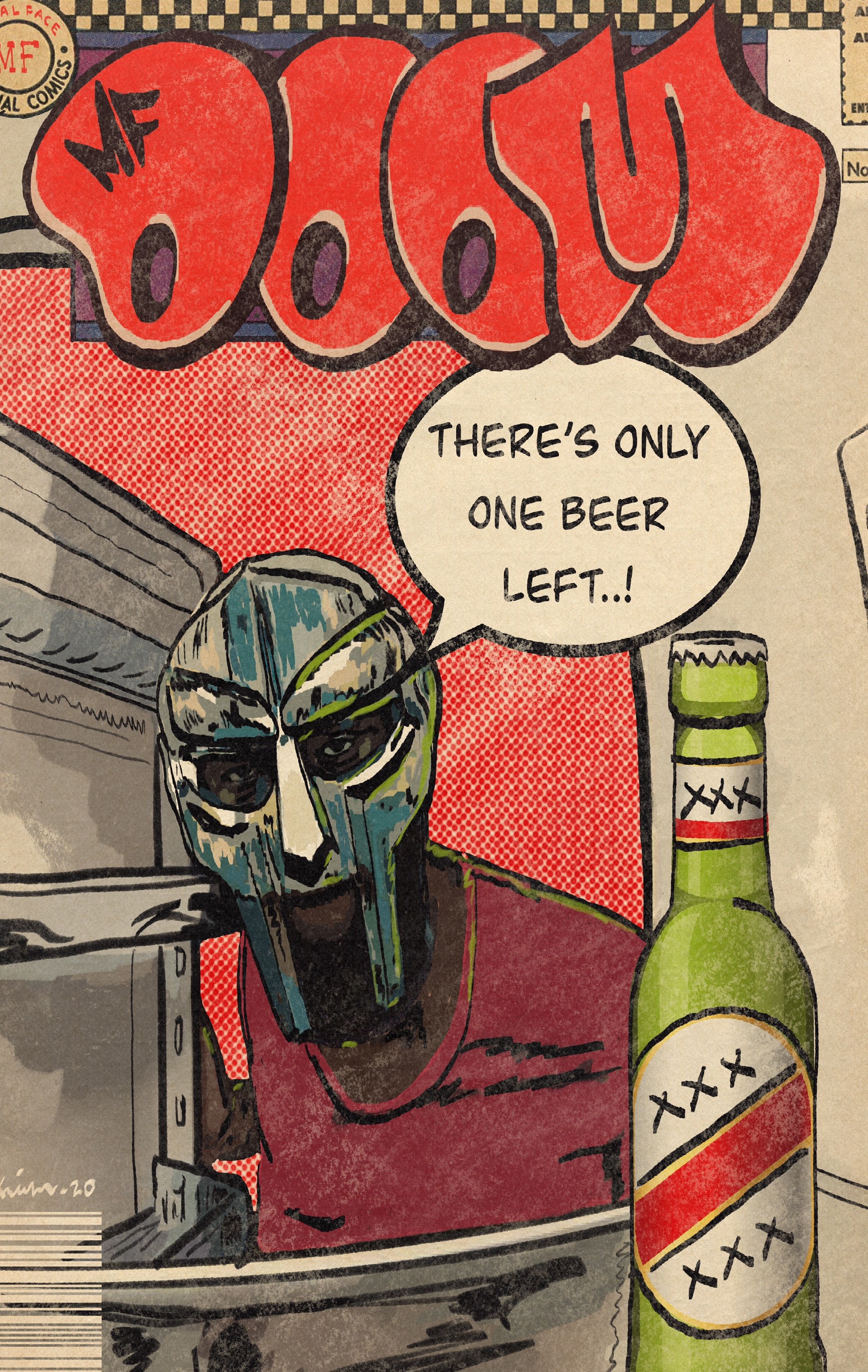 MF Doom One Beer Comic T Shirt Unisex Heavy Cotton Tee | Etsy