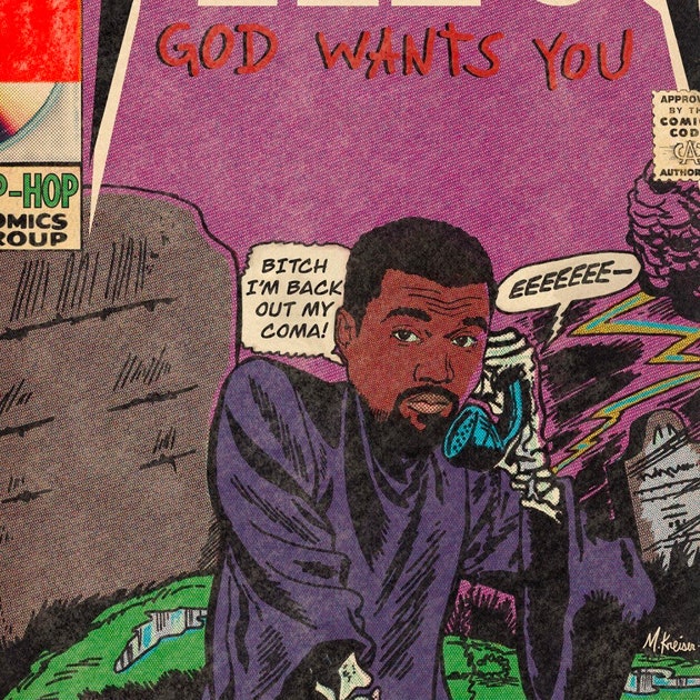 Kanye West - Yeezus - Hip Hop Comics Art Premium Matte Vertical Posters