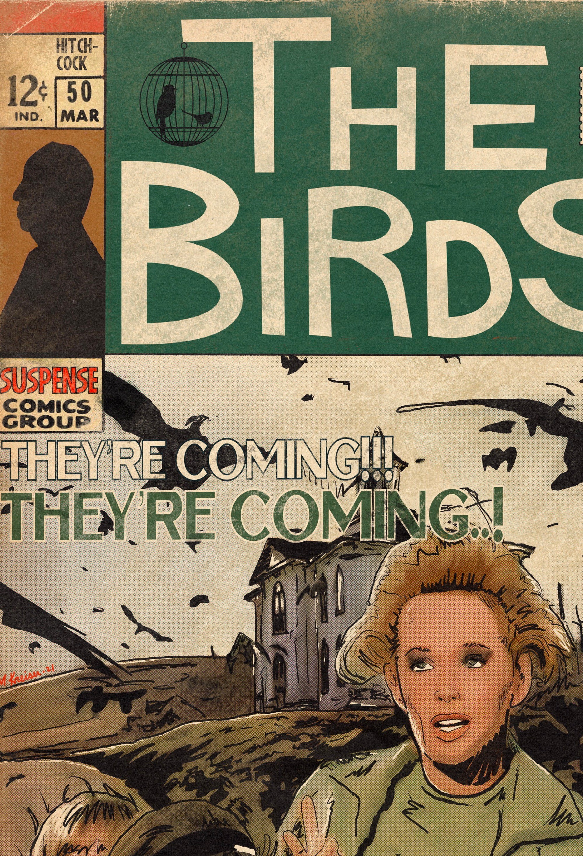 The Birds - Comic Book Art Print