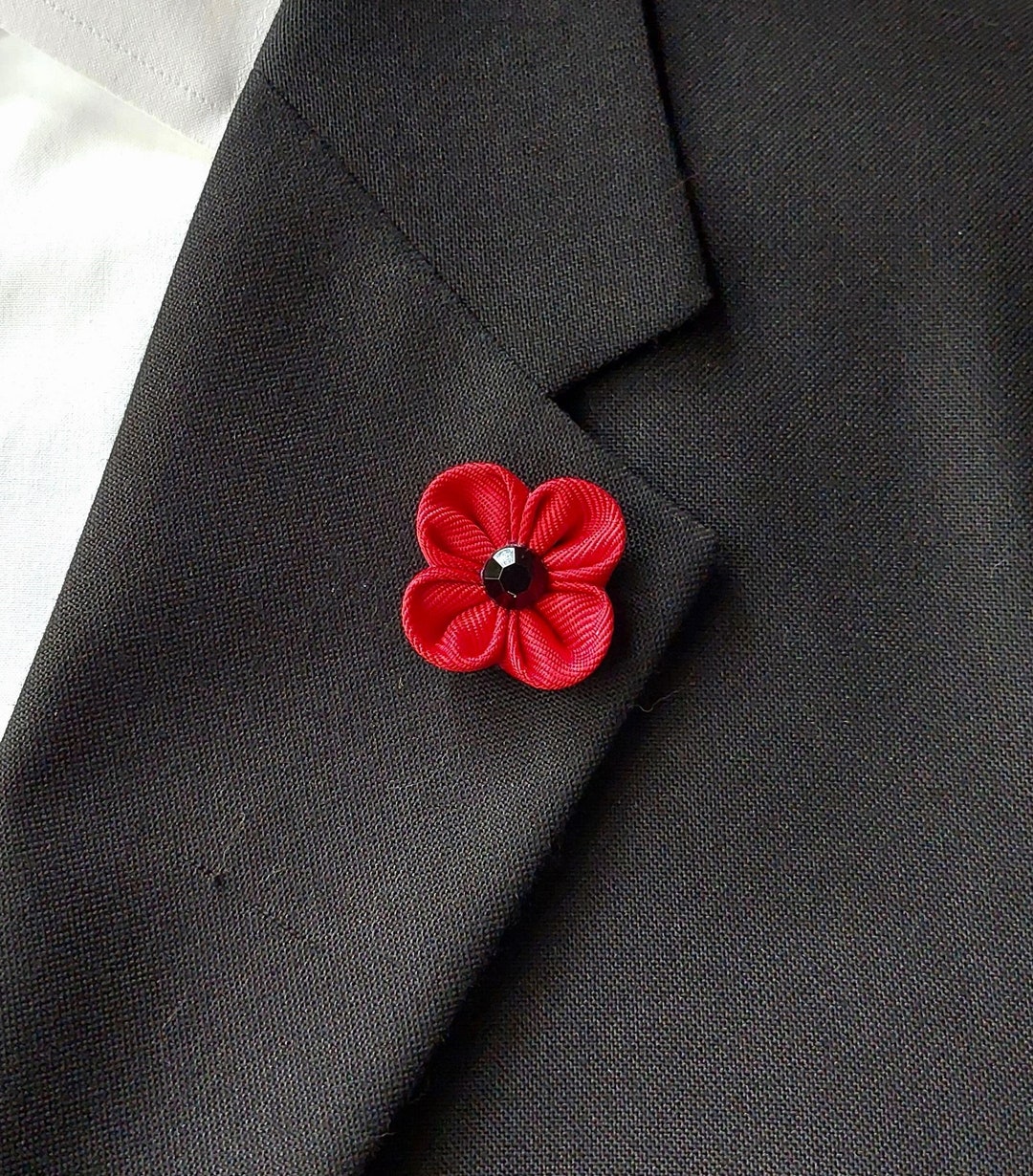 Red Poppy Lapel Pin - Flower Pin Brooch for Men's Suit. - Etsy