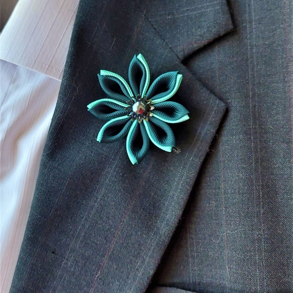 Teal Flower Brooch - Etsy