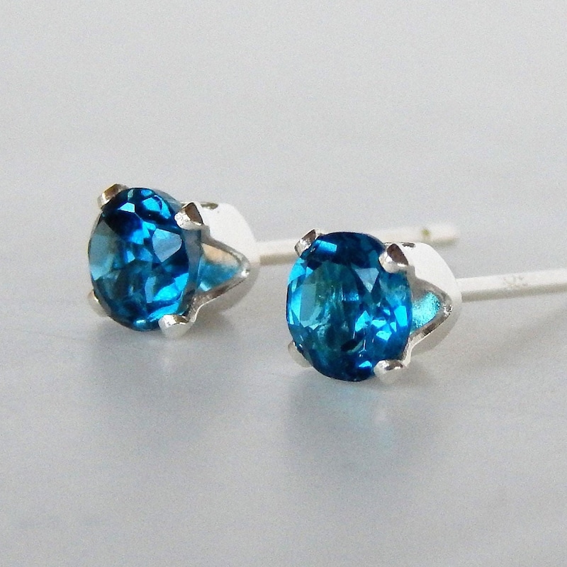 Blue Topaz Earrings - Etsy
