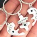 3 Best Friends Forever Keychains, 3 BFF Key Rings, Heart Puzzle ...