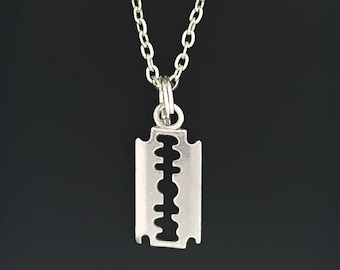 Silver Razor Blade Necklace Enchanted Razor's Edge - Etsy