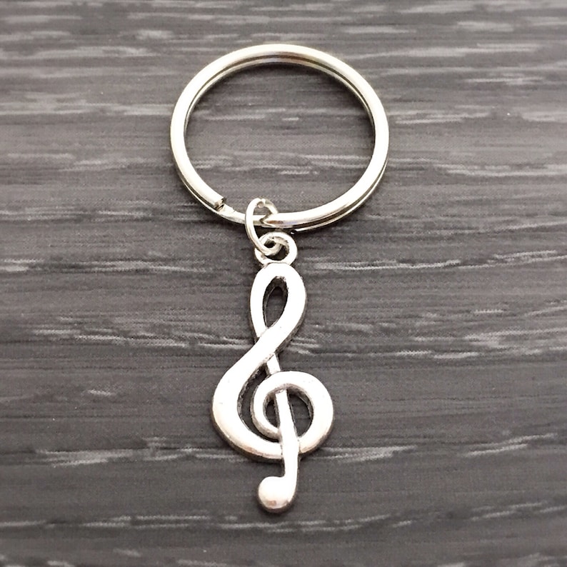 Musical Note Keychain G Clef treble Clef Keyring Music - Etsy