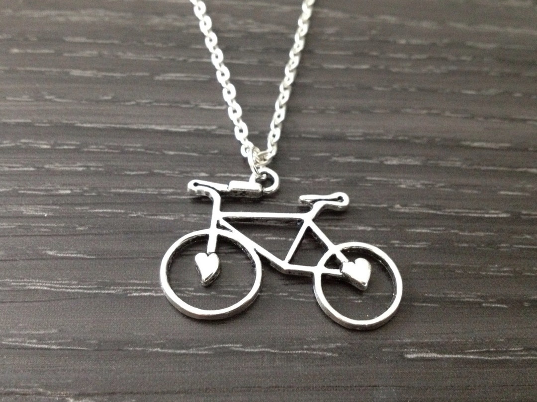 Bicycle Necklace, Sterling Silver Filled, Cycling, Sports Jewelry, Tour ...