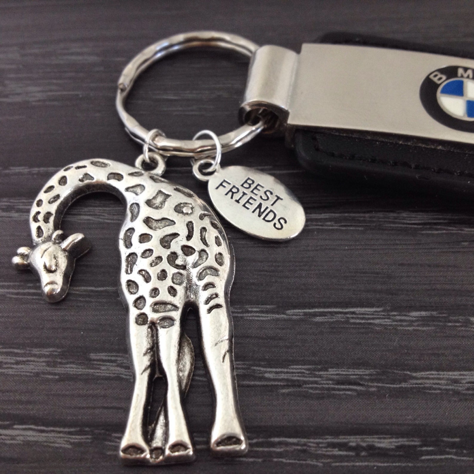 Best Friends Giraffe Keychain Giraffe Keyring Animal - Etsy