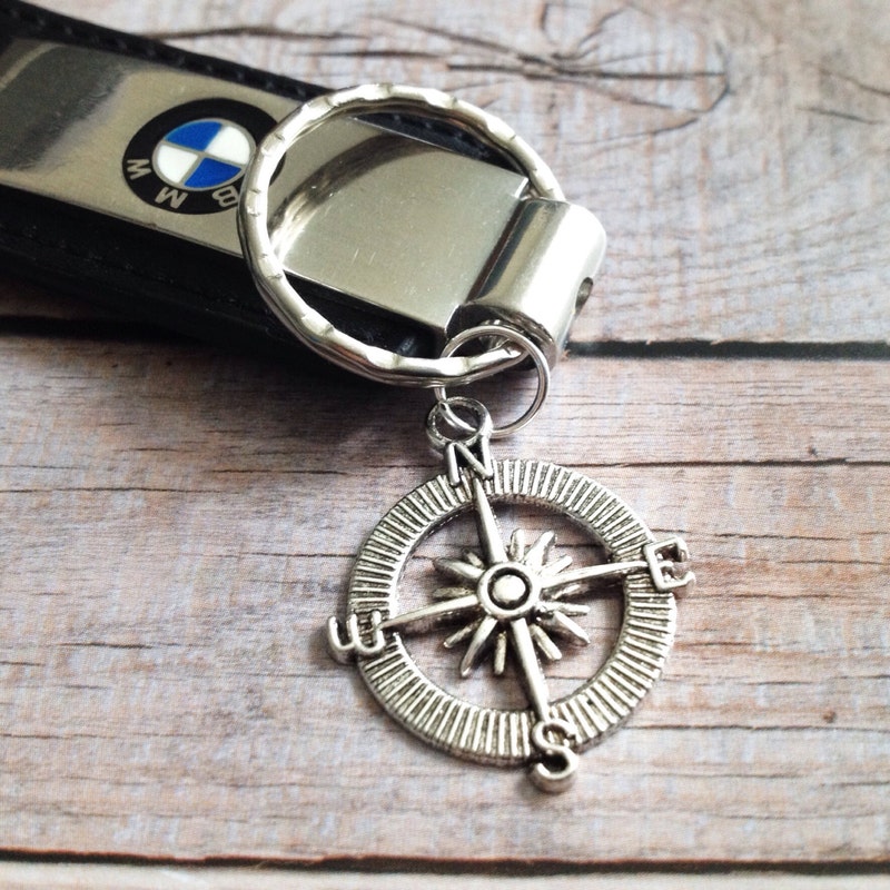 Engraved Compass Keychain - Etsy