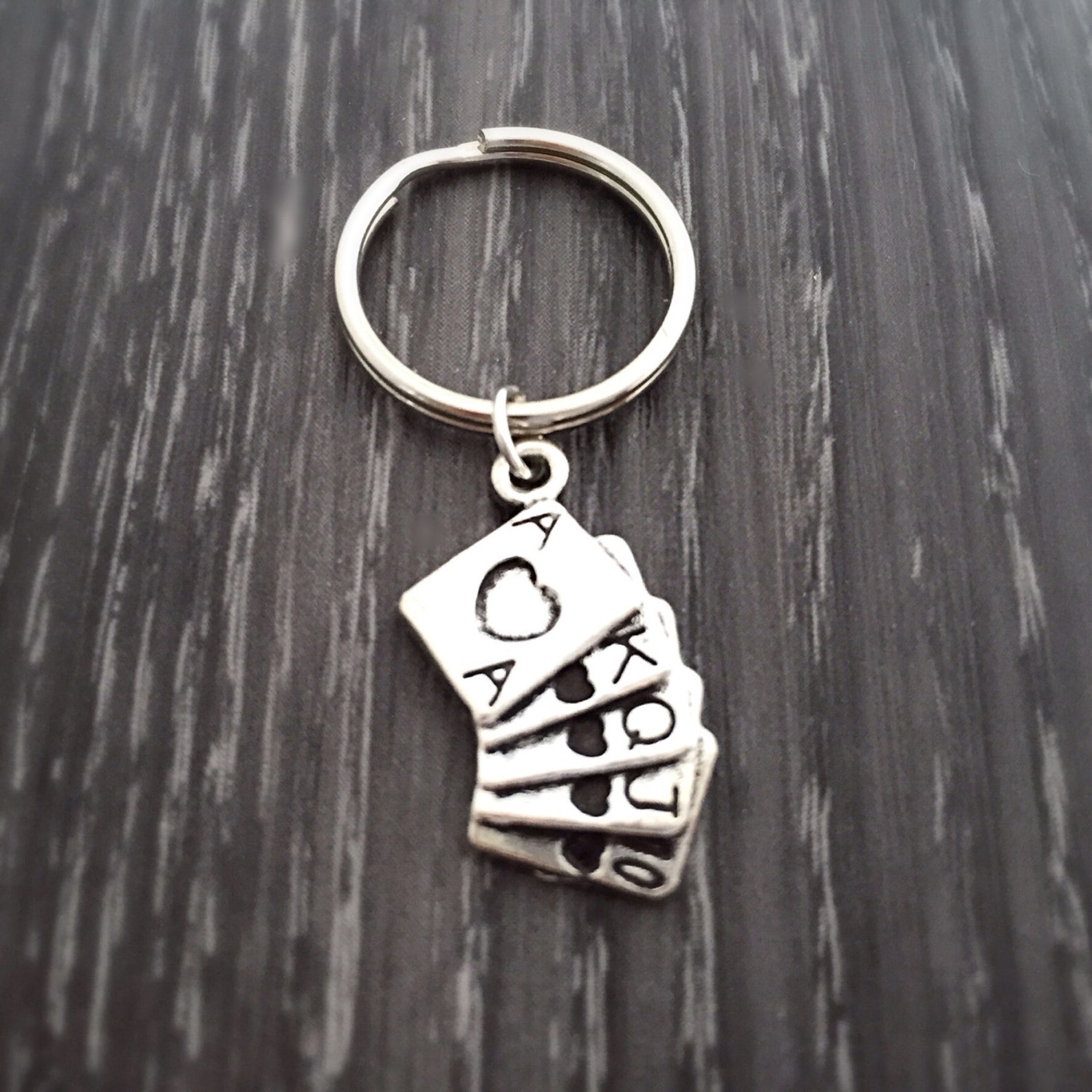 Poker Cards Keychain, Playing Cards Keyring, Poker Player Gambler Gift ...