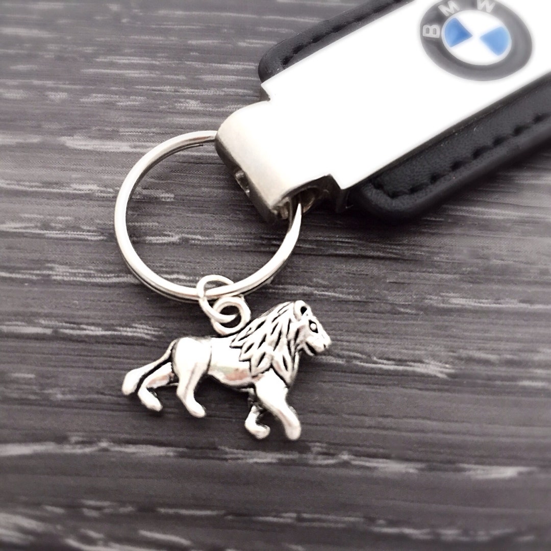 Lion Keychain Silver Lion Keyring or Purse Charm 3D Charm - Etsy