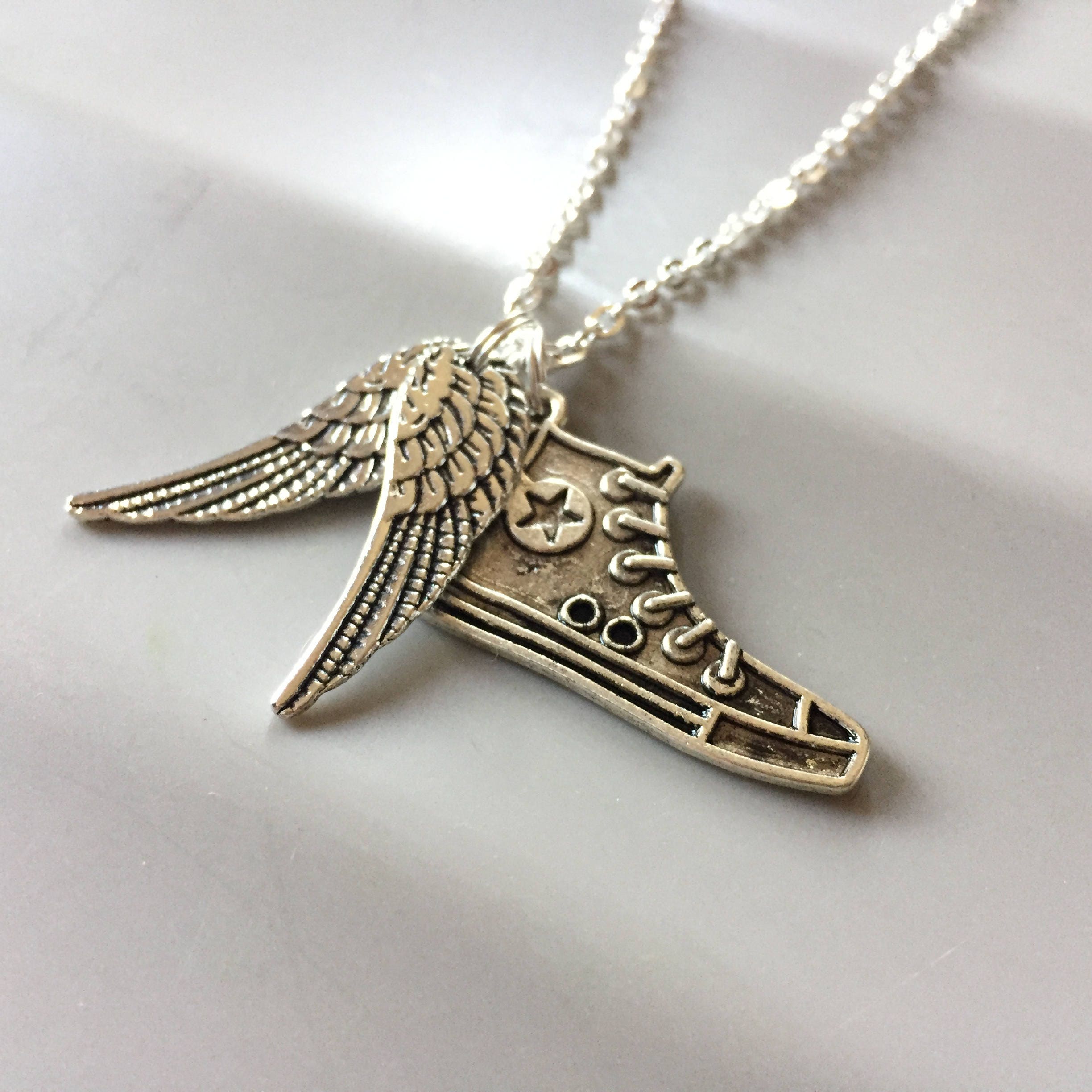 Converse Wings Necklace Sterling Silver Filled Percy - Etsy