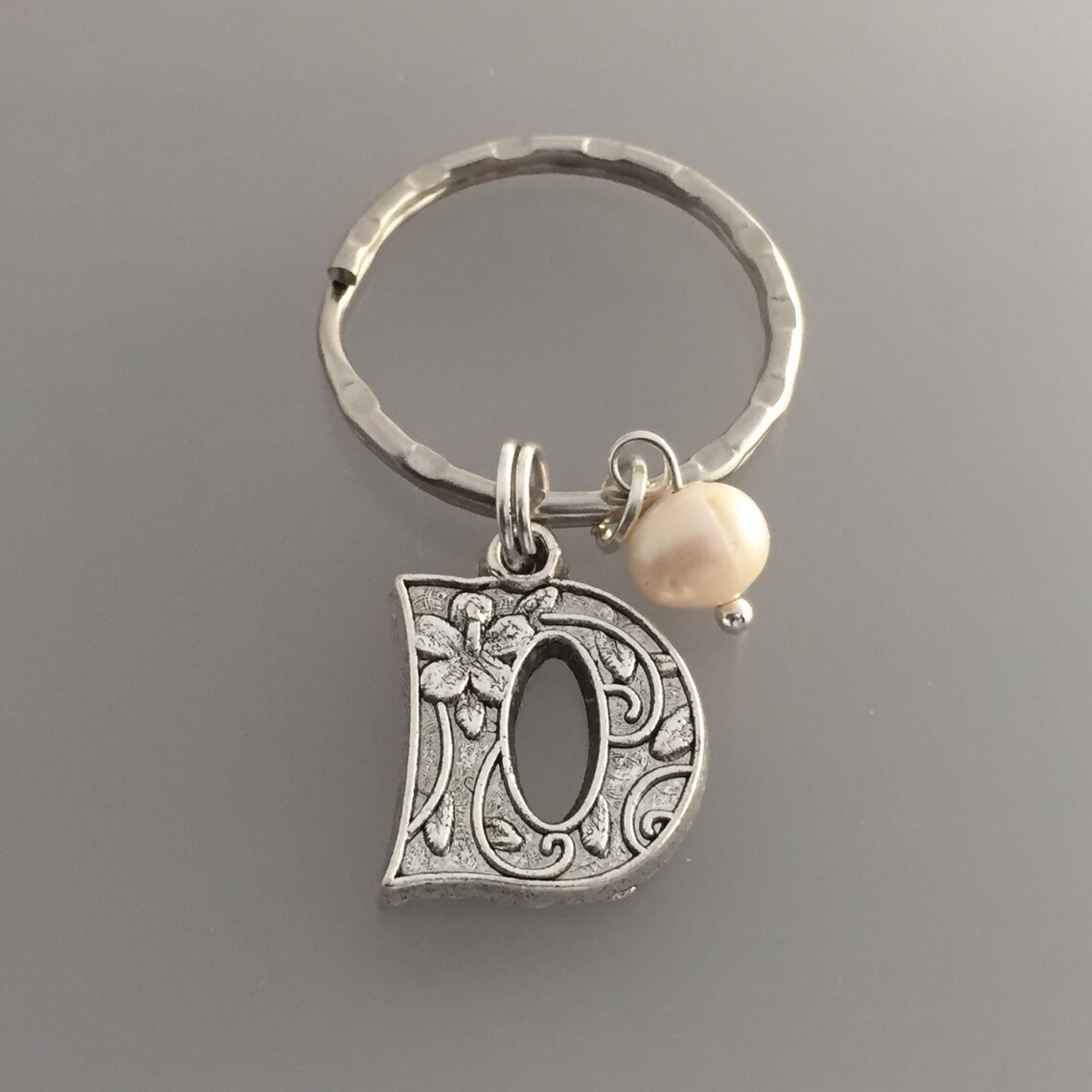 Initial D Keychain Personalized With a Freshwater Pearl June - Etsy UK