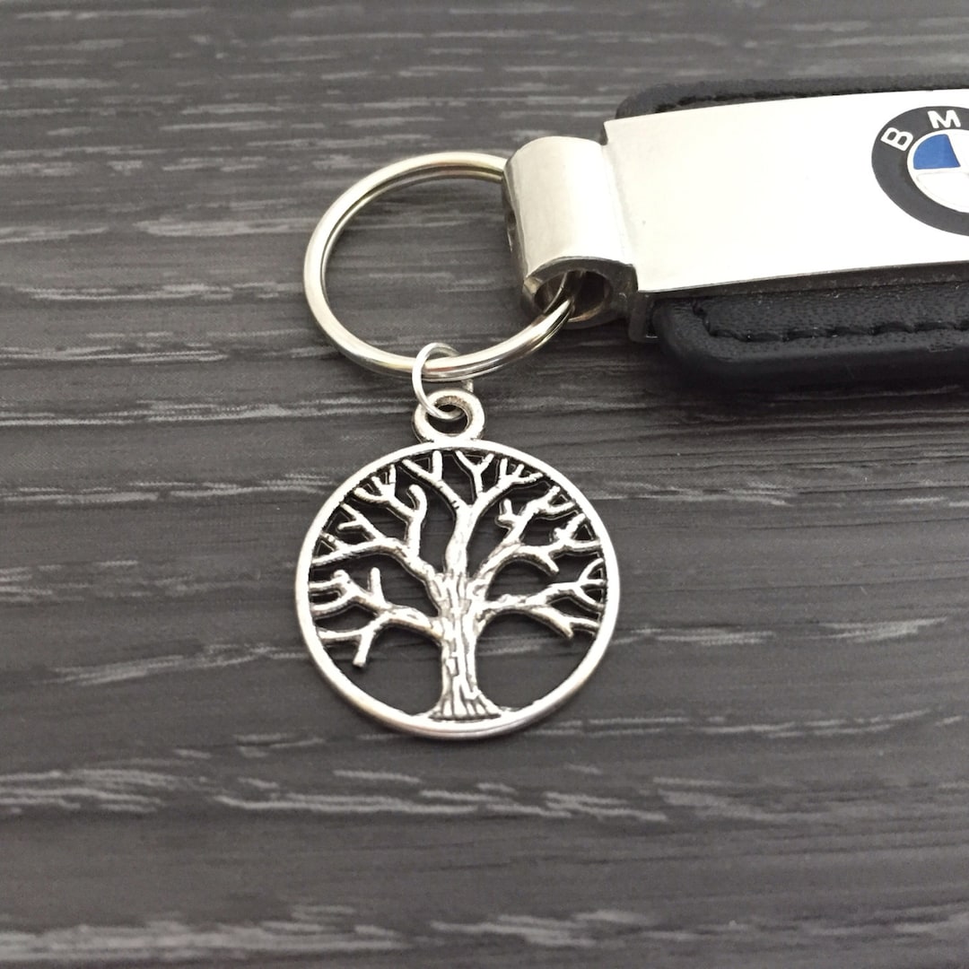 Tree of Life Keychain, Silver Tree Keyring or Purse Charm, Tree Jewelry ...