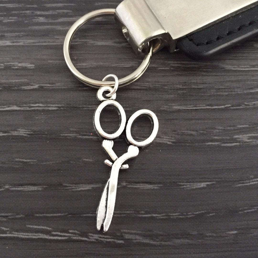 Scissors Keychain, Hair Stylist Keychain, Hairdresser Silver Shears ...