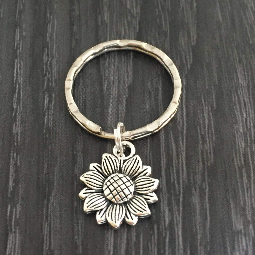 Sunflower Keychain, Sunflower Key Ring, Backpack Charm, Flower Keychain ...