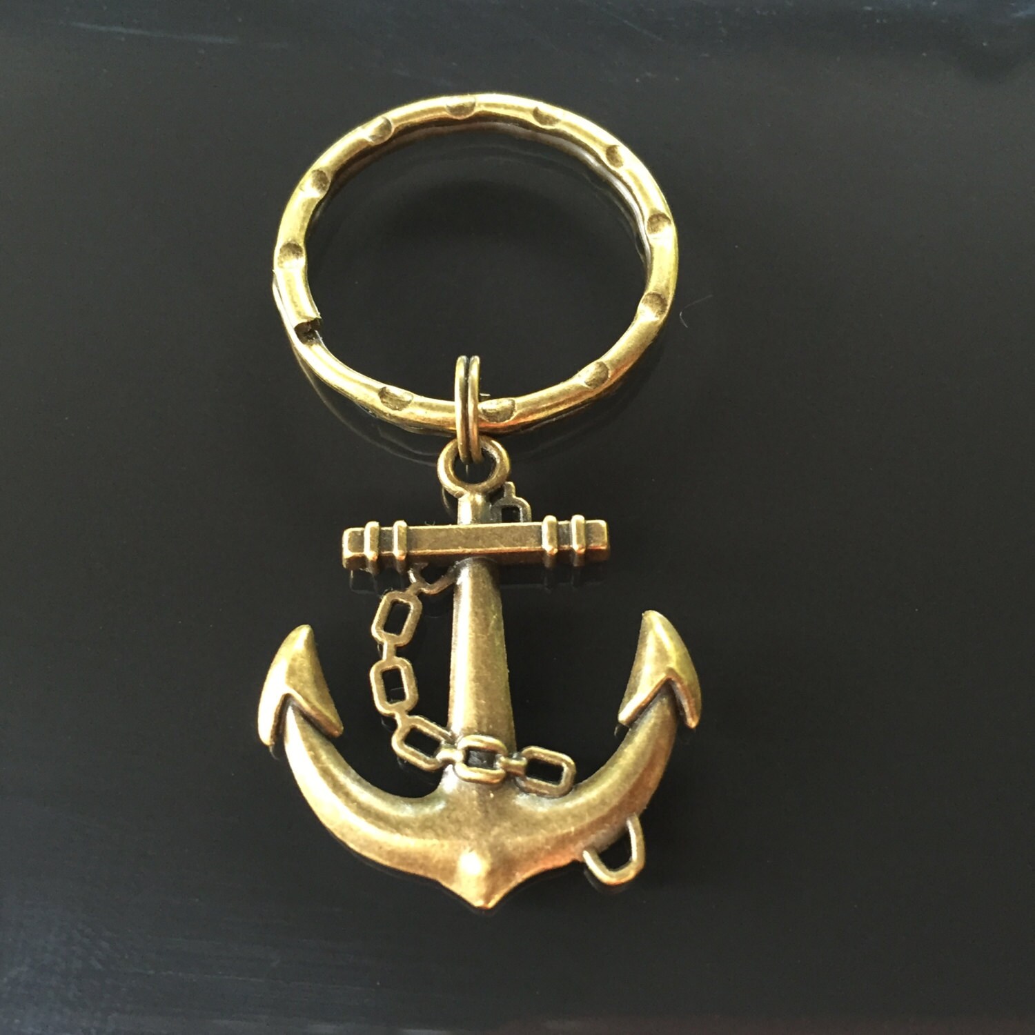 Llavero de anclaje llavero de ancla de bronce regalo de | Etsy