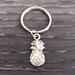 Pineapple Keychain Silver Pineapple Keyring Tropical Fruit - Etsy