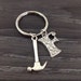 Initial Hammer Keychain Initial Keychain Hammer Key Ring - Etsy