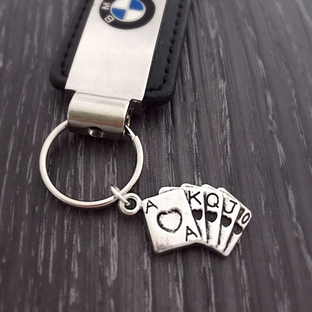 Poker Cards Keychain, Playing Cards Keyring, Poker Player Gambler Gift ...